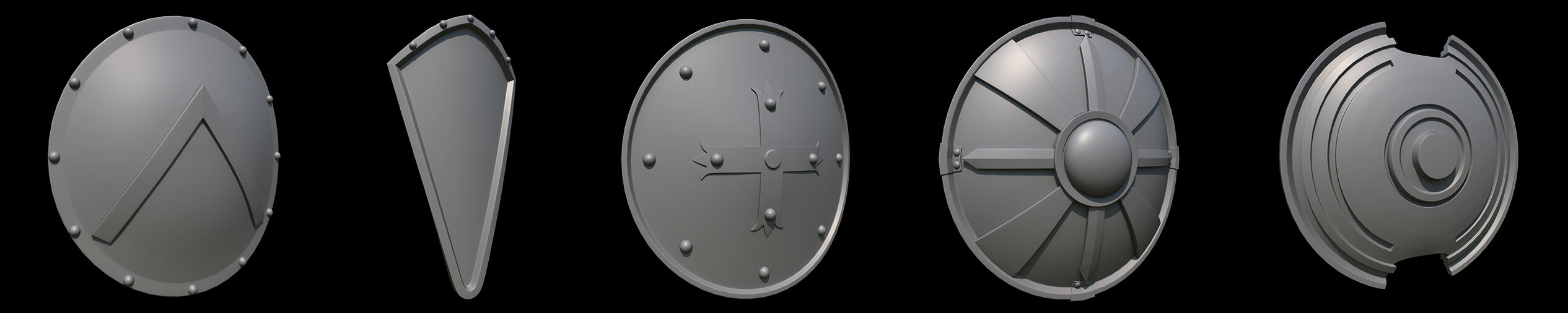 25 Shield Base and High - 3D Model by netleon