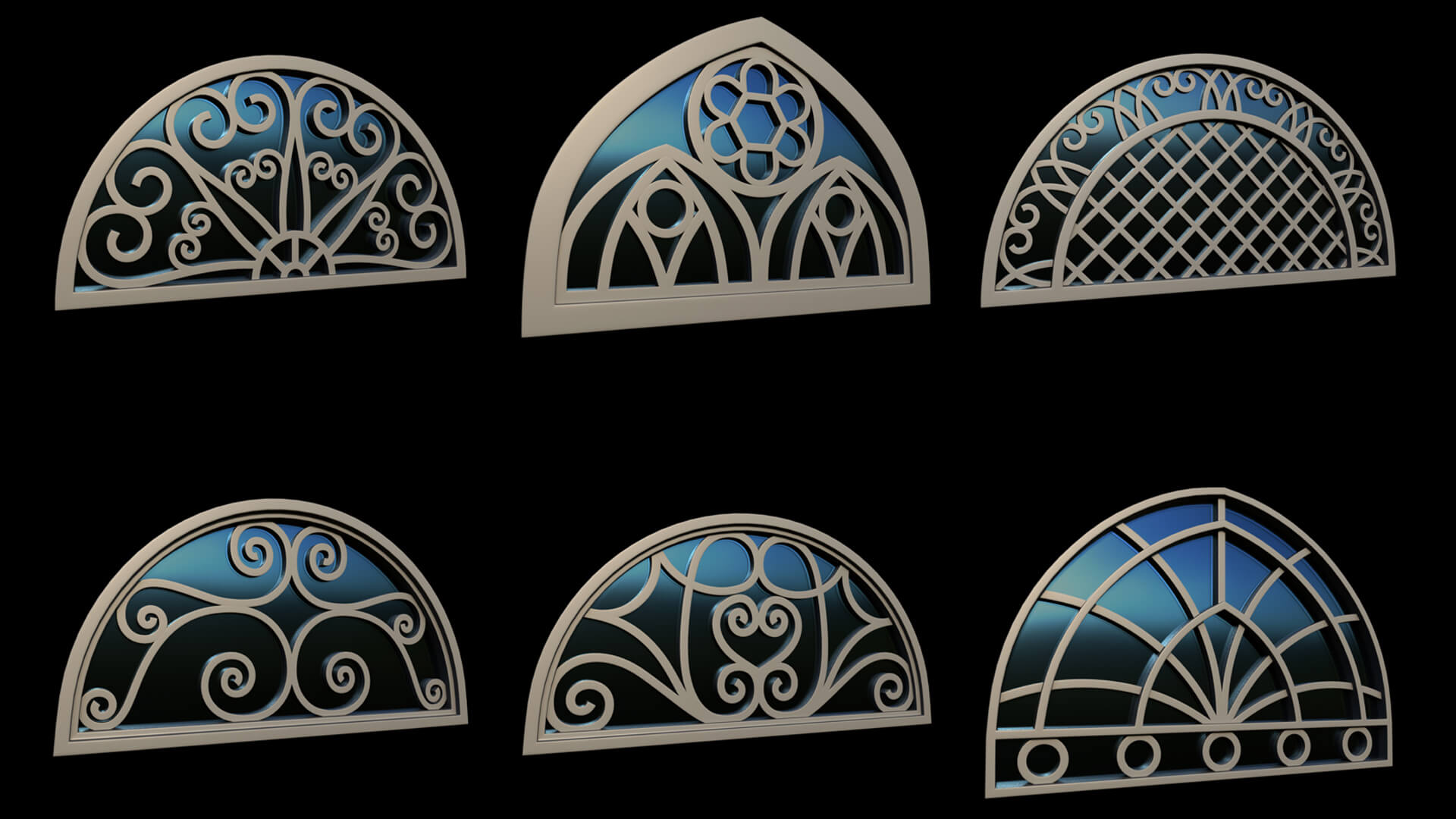 30 Door Arch Head Base Mesh Vol 2 - 3D Model by netleon