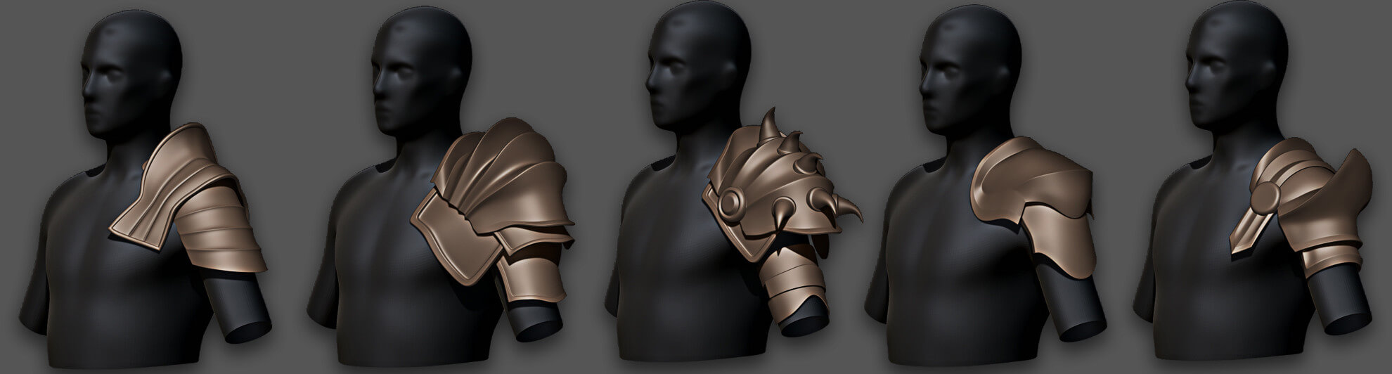 30 Highpoly and Low Poly Shoulder Armor - 3D Model by netleon
