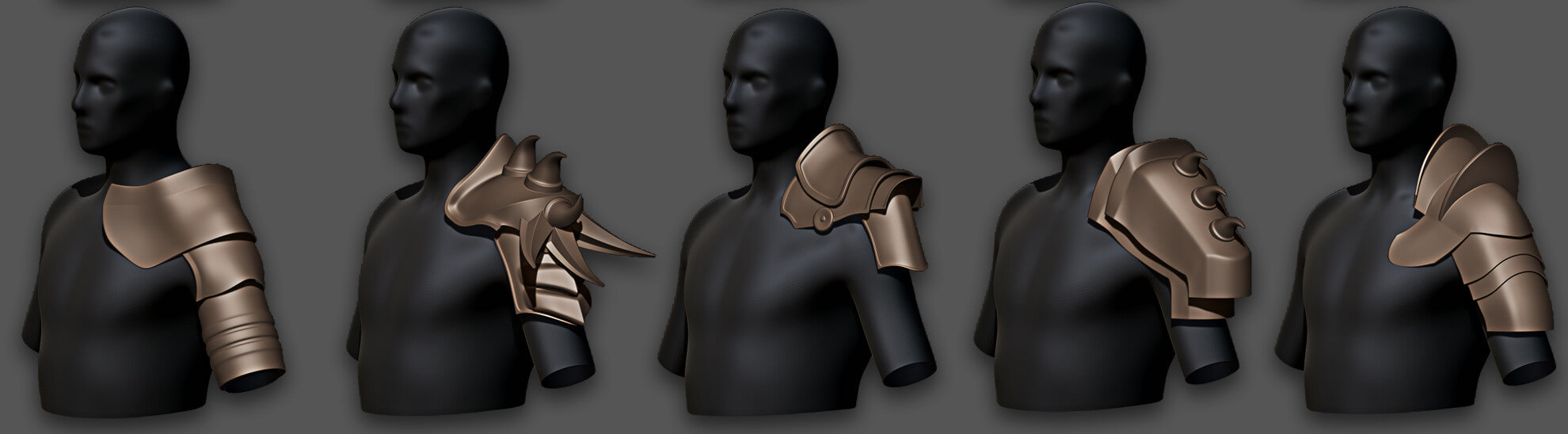 30 Highpoly and Low Poly Shoulder Armor - 3D Model by netleon