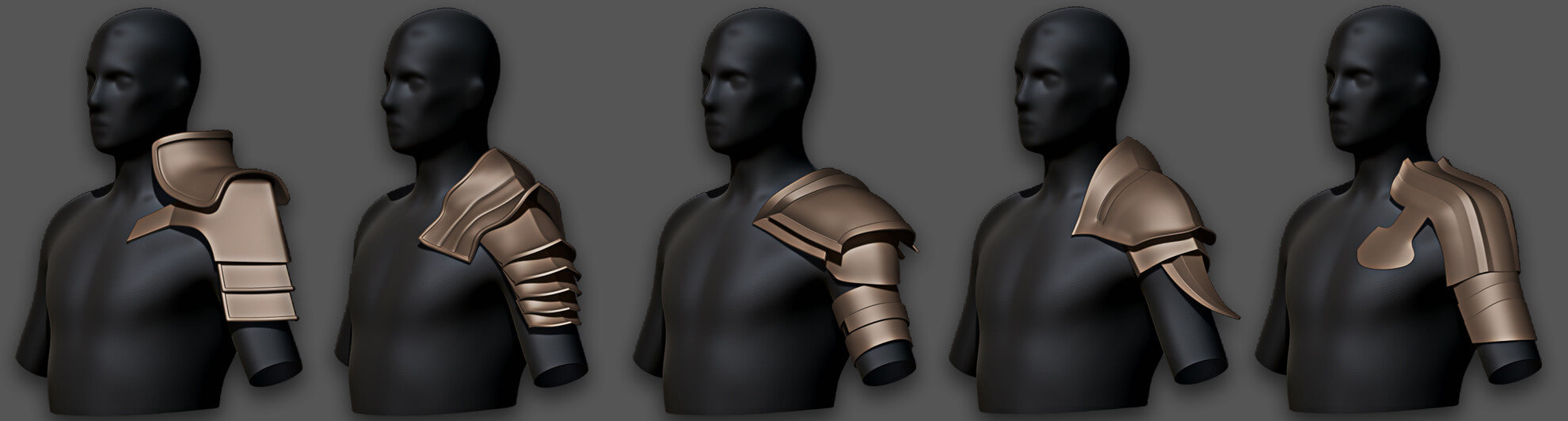 30 Highpoly and Low Poly Shoulder Armor - 3D Model by netleon