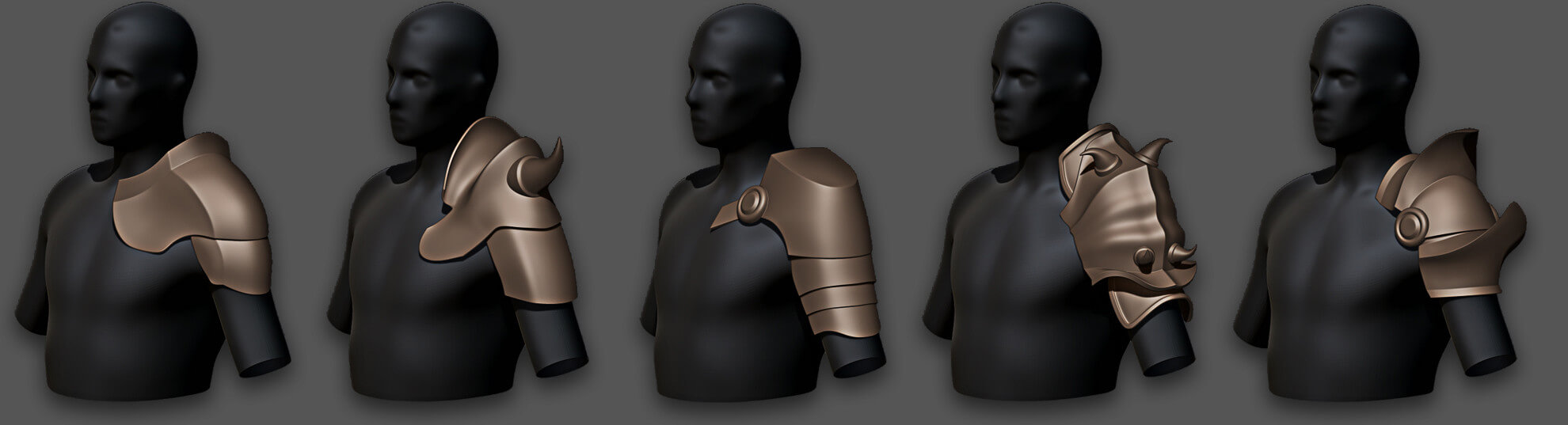 30 Highpoly and Low Poly Shoulder Armor - 3D Model by netleon