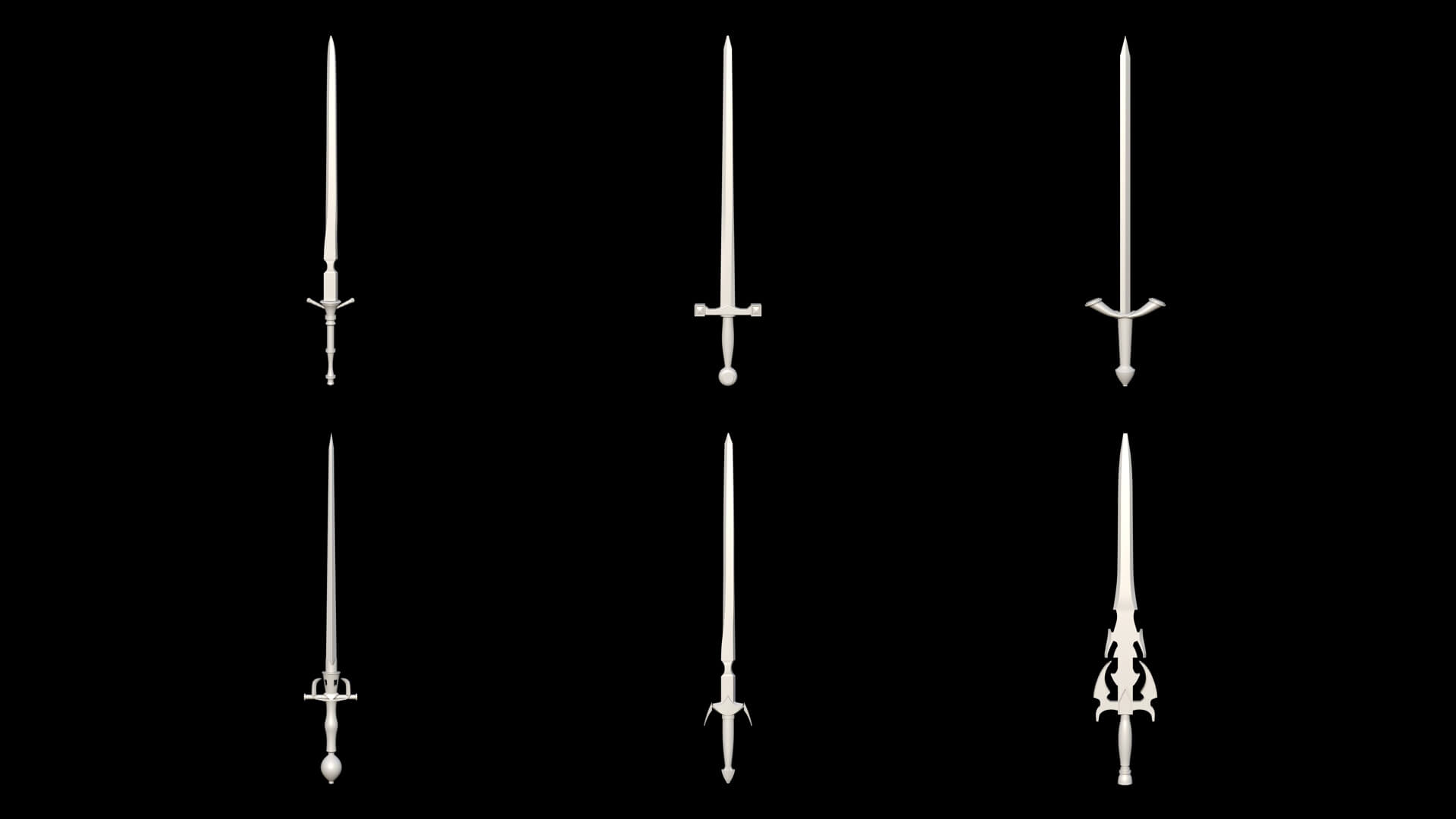 30 Highpoly and Low Poly Sword - 3D Model by netleon