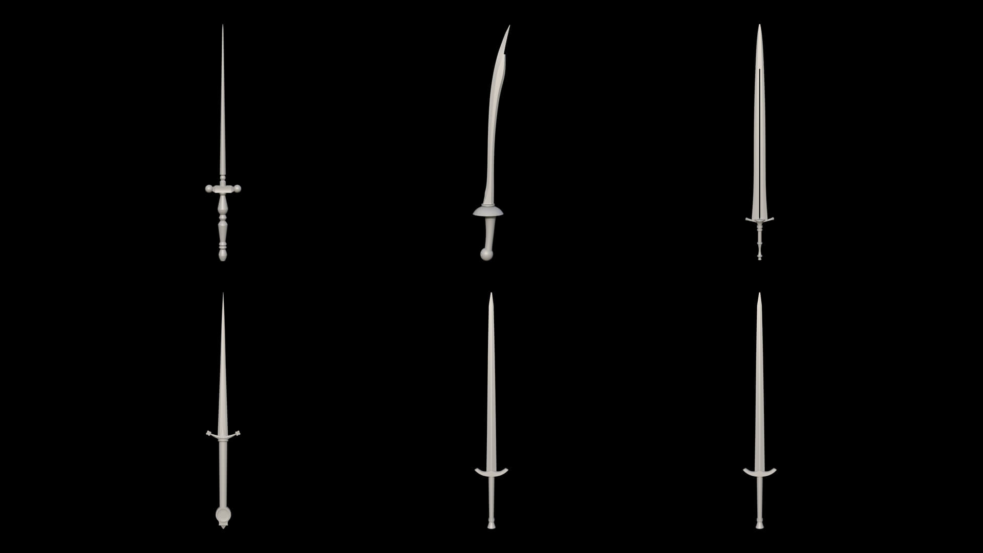 30 Highpoly and Low Poly Sword - 3D Model by netleon