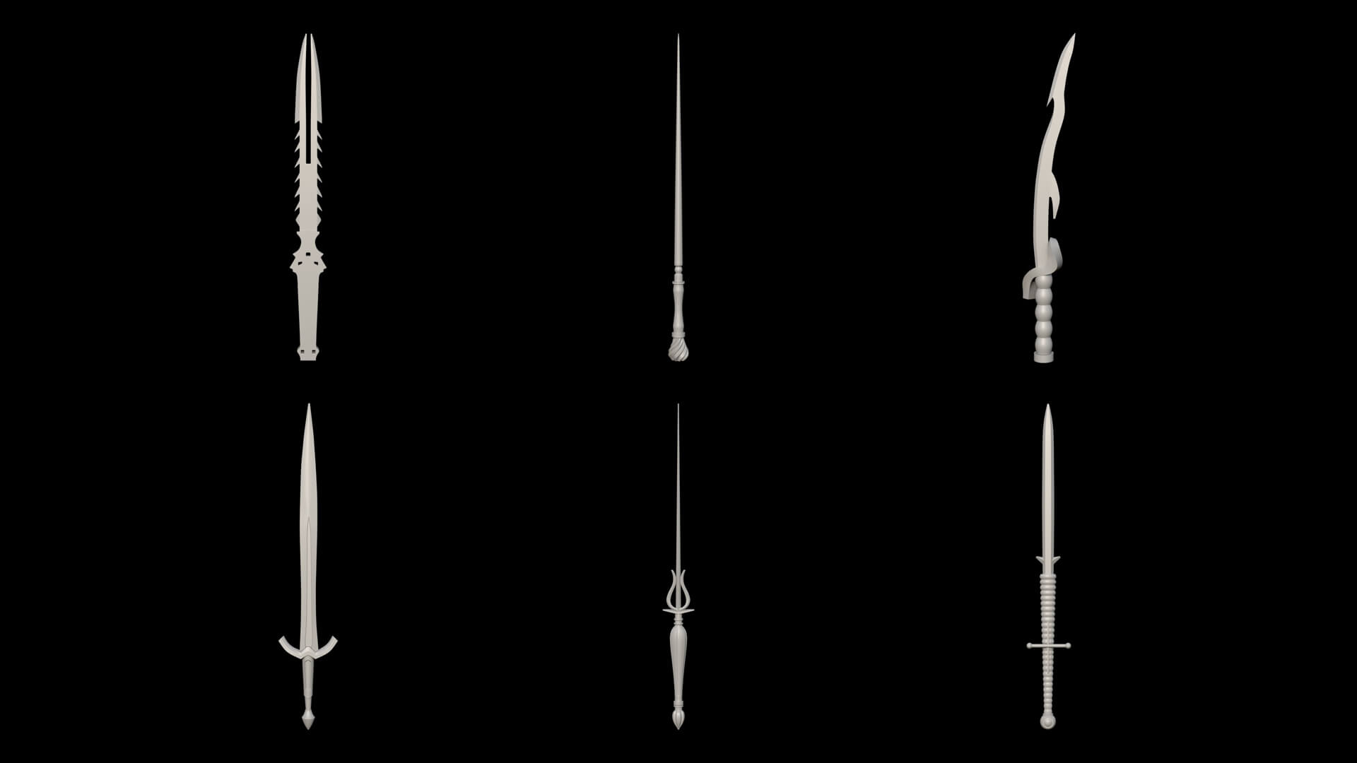 30 Highpoly and Low Poly Sword - 3D Model by netleon