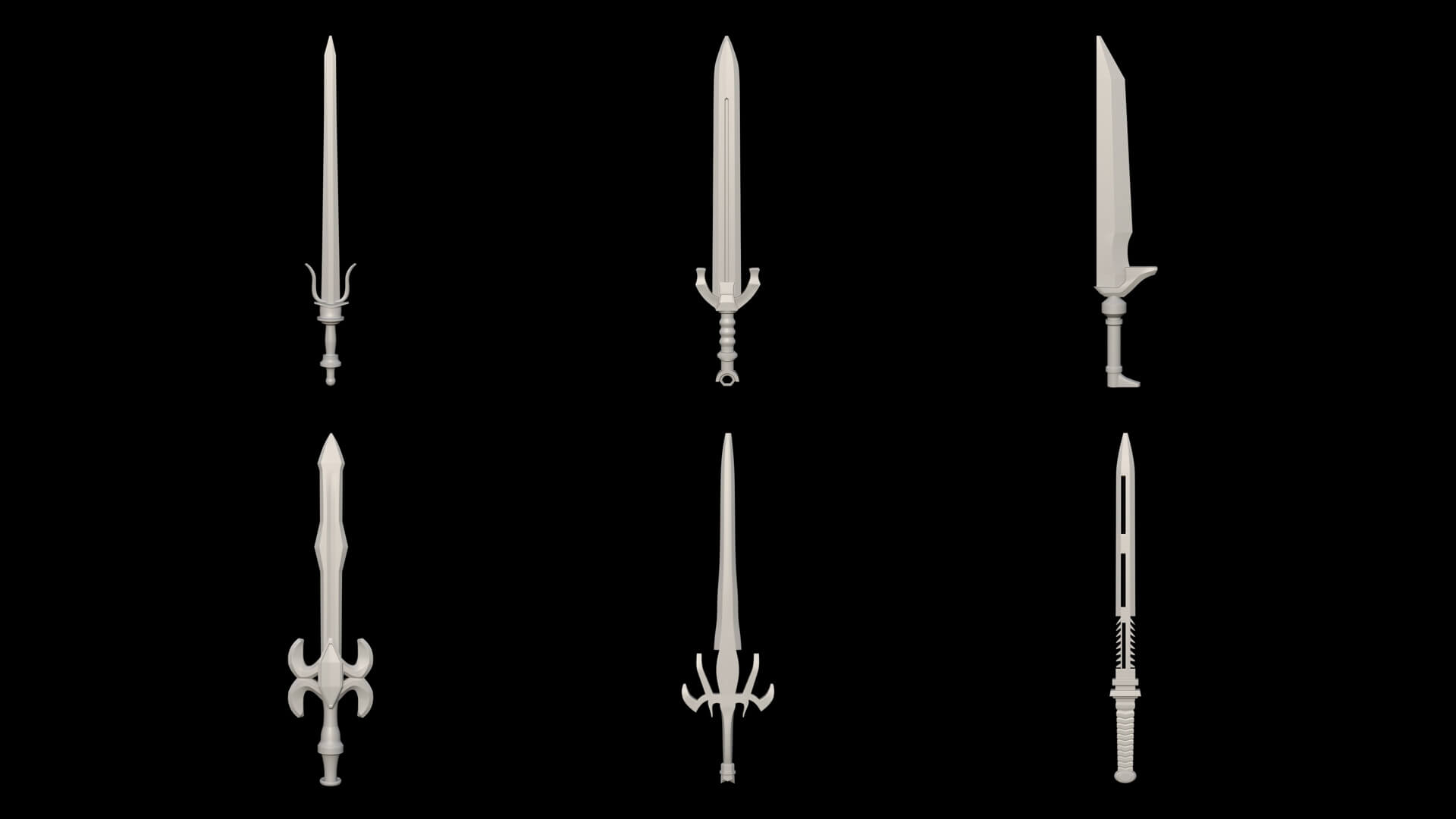 30 Highpoly and Low Poly Sword - 3D Model by netleon