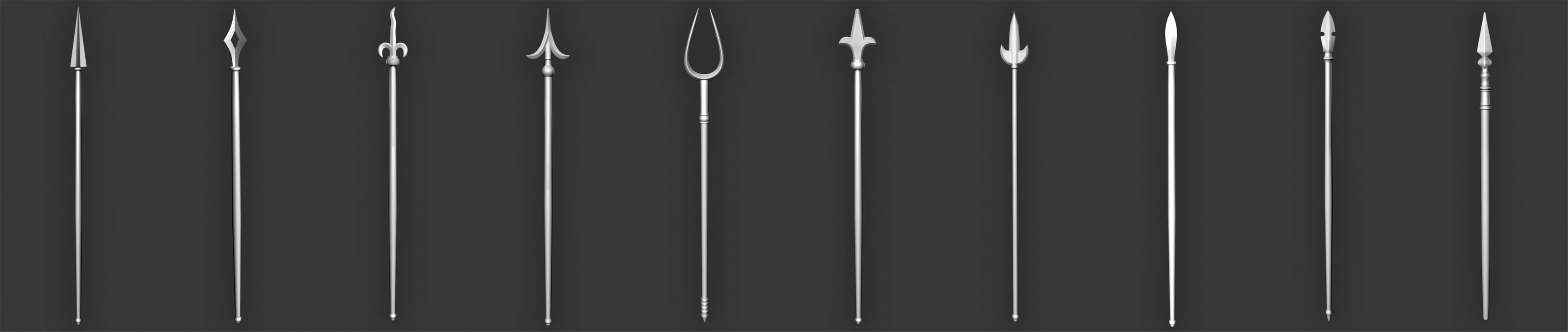 30 Polearms Base Mesh Vol 1 - 3D Model by netleon