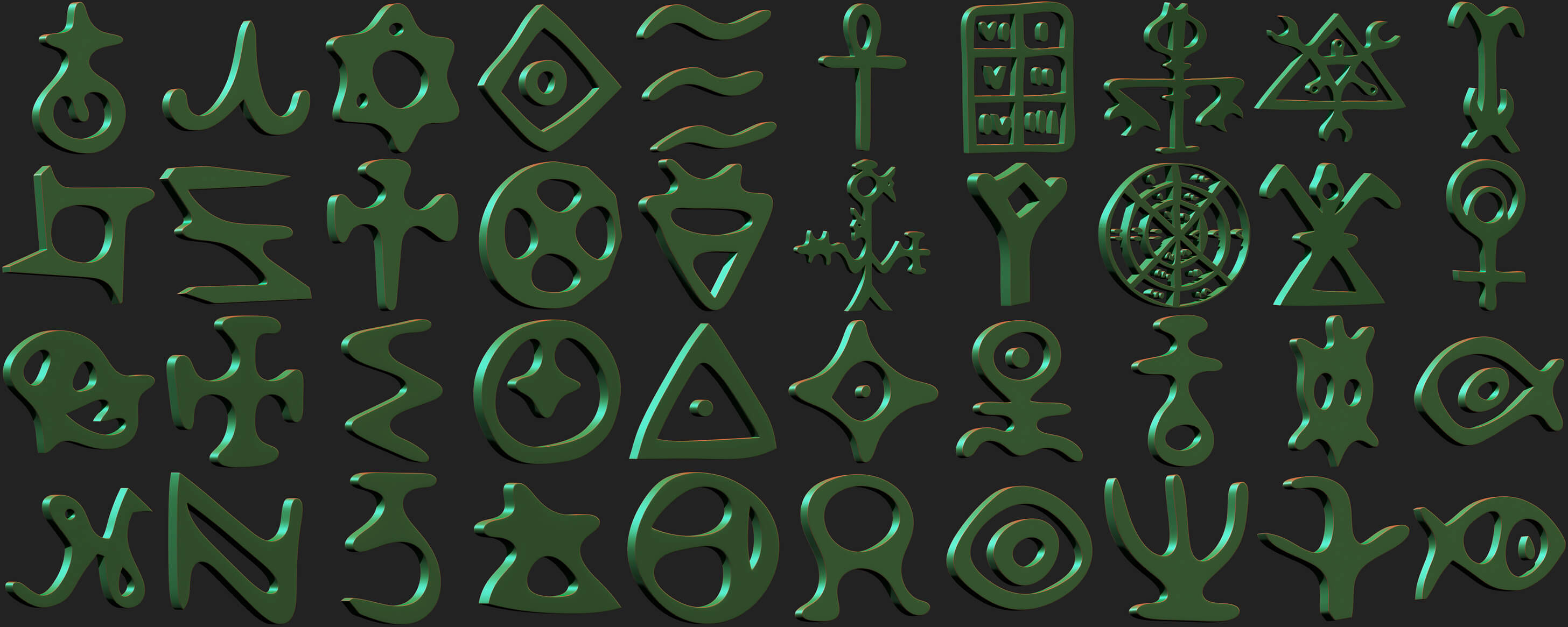 300 Runes Base Mesh Pack - 3D Model by netleon