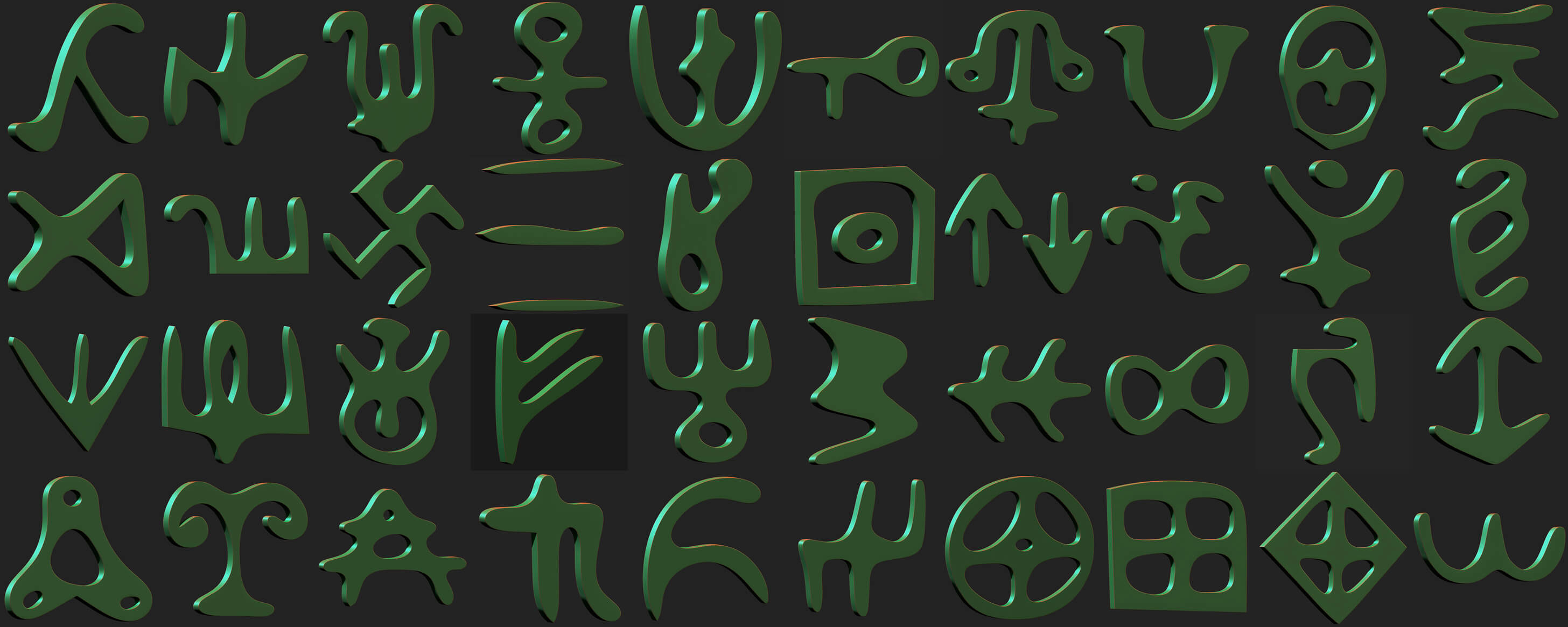 300 Runes Base Mesh Pack - 3D Model by netleon