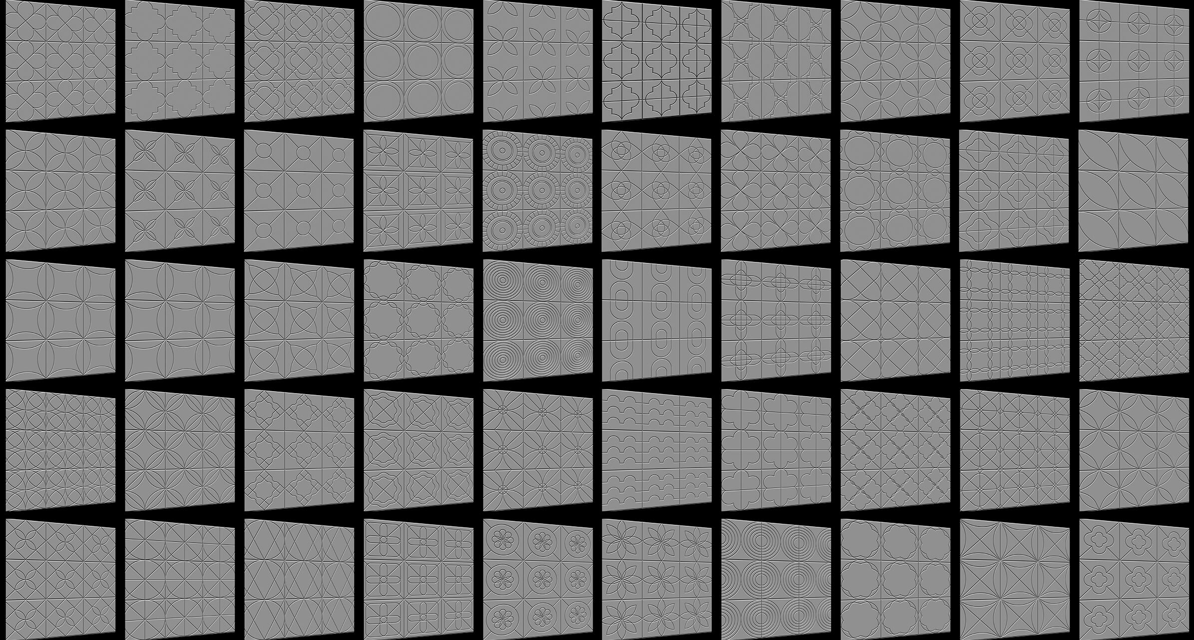 300 Tiles Patterns Noise for Zbrush Pack - Brush or Tool by netleon