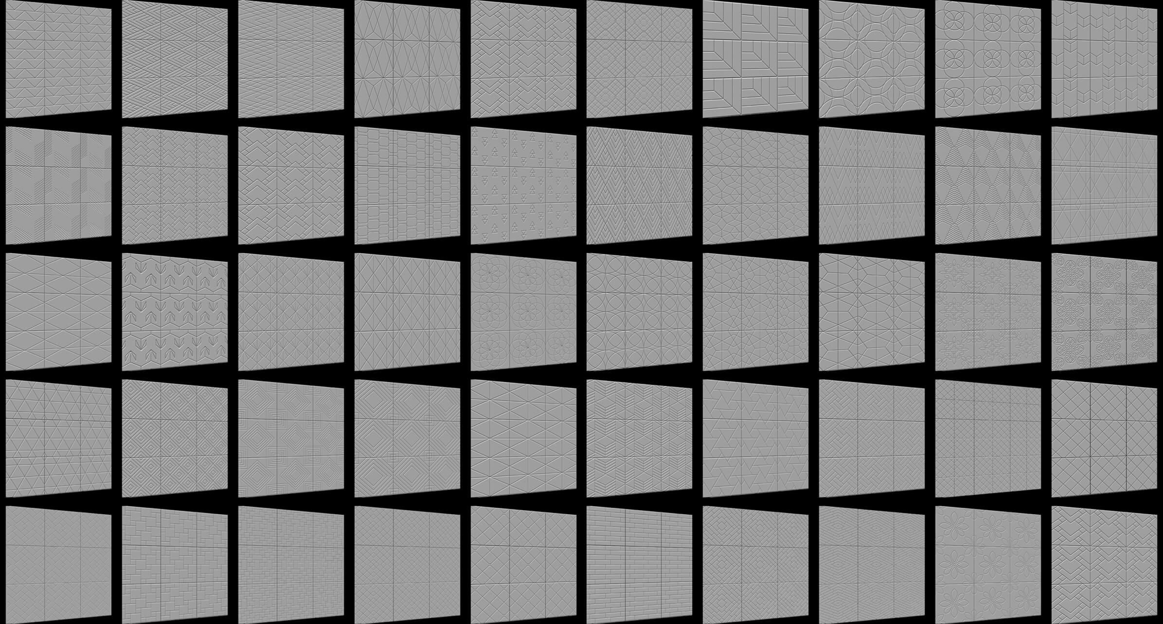 300 Tiles Patterns Noise for Zbrush Pack - Brush or Tool by netleon