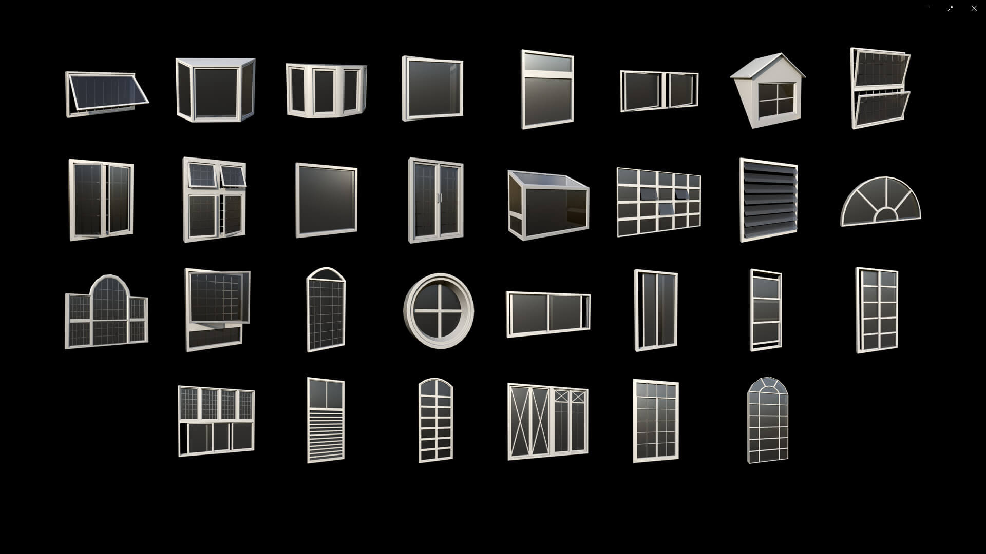 31 Windows Base Mesh With Uvs - 3D Model by netleon