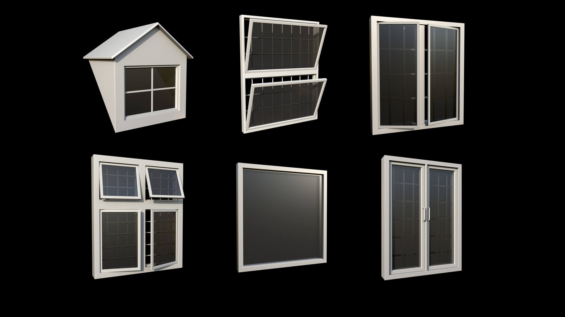 31 Windows Base Mesh With Uvs - 3D Model by netleon