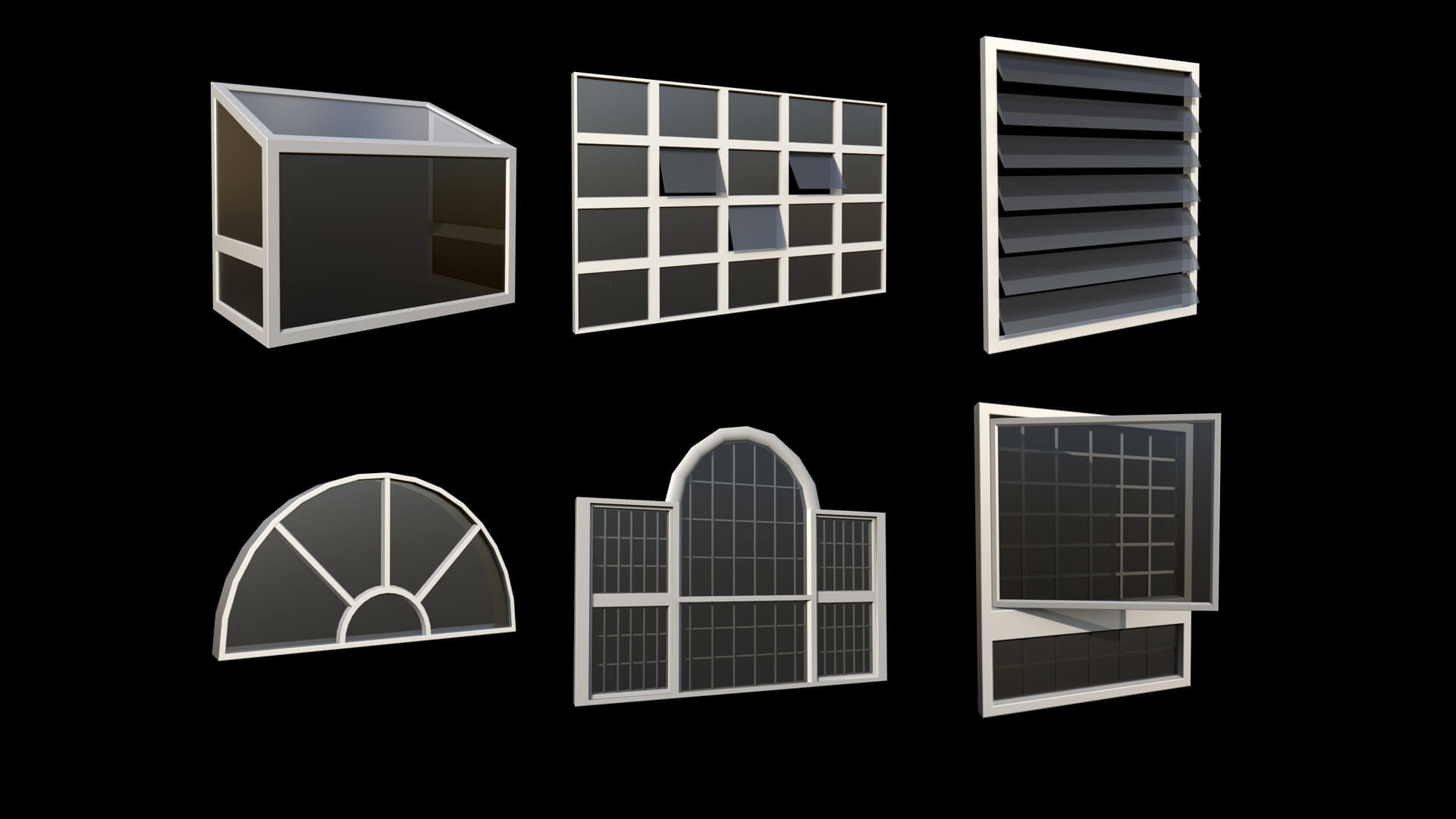 31 Windows Base Mesh With Uvs - 3D Model by netleon