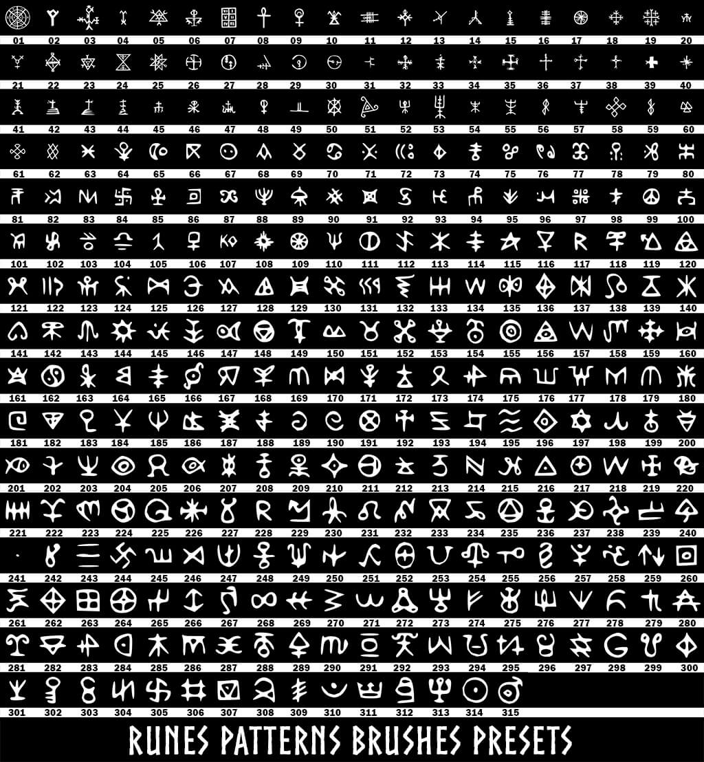 315 Runes Pattern Brush Presets by netleon