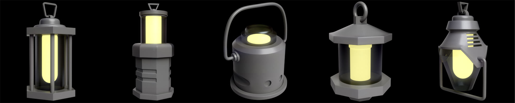 40 Lanterns Base Mesh Pack - 3D Model by netleon