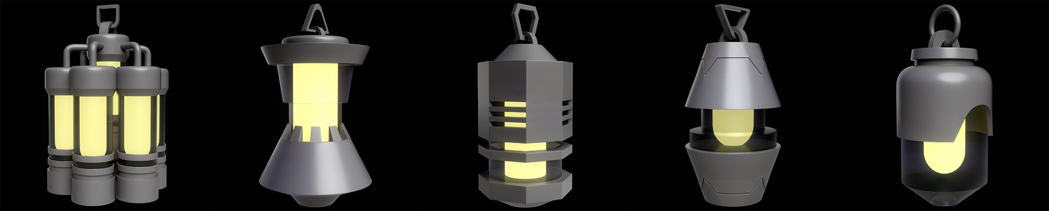 40 Lanterns Base Mesh Pack - 3D Model by netleon