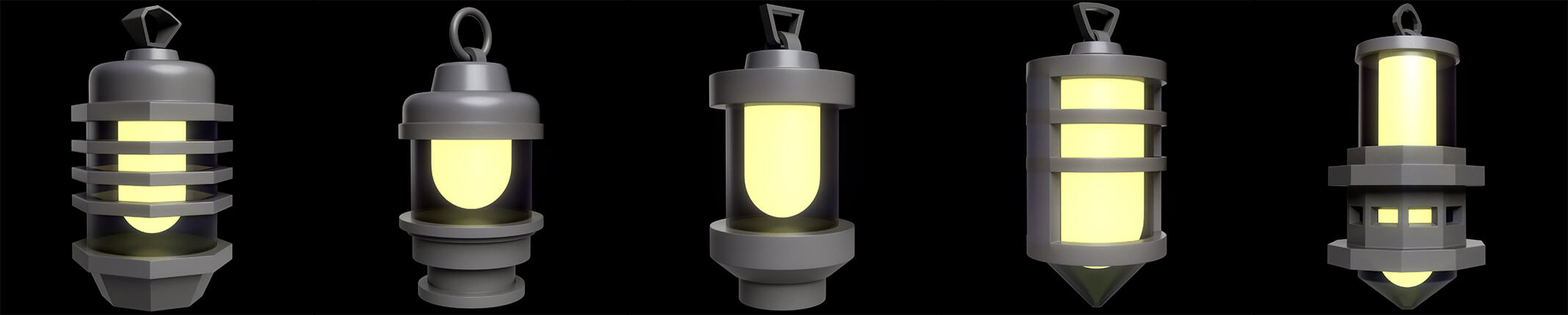 40 Lanterns Base Mesh Pack - 3D Model by netleon