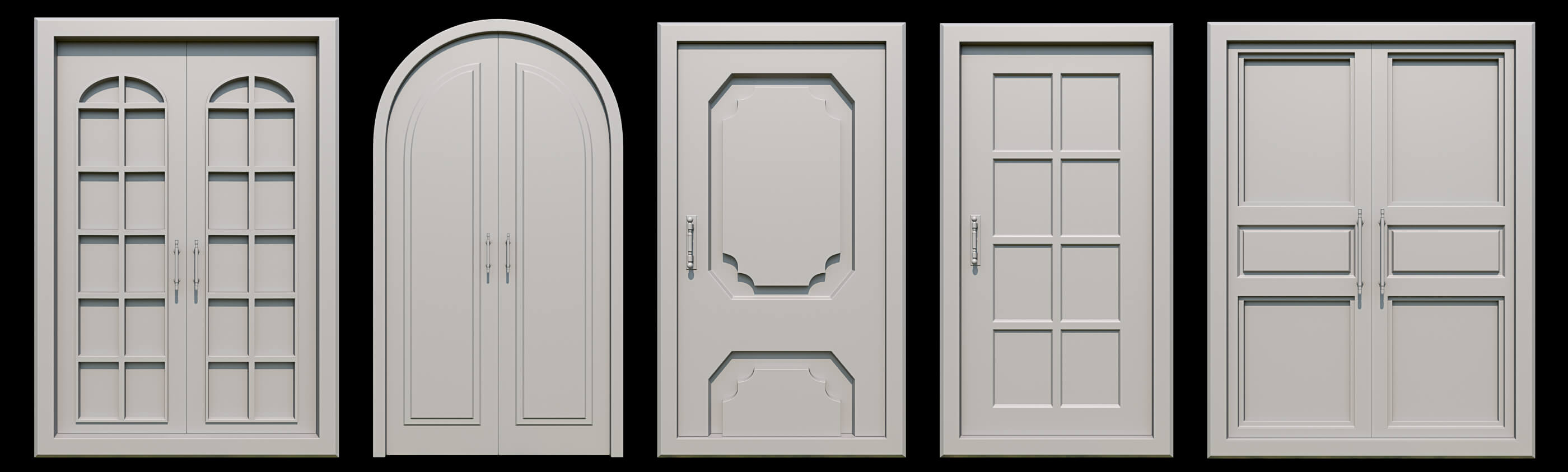 43 Door Base Mesh Pack - 3D Model by netleon
