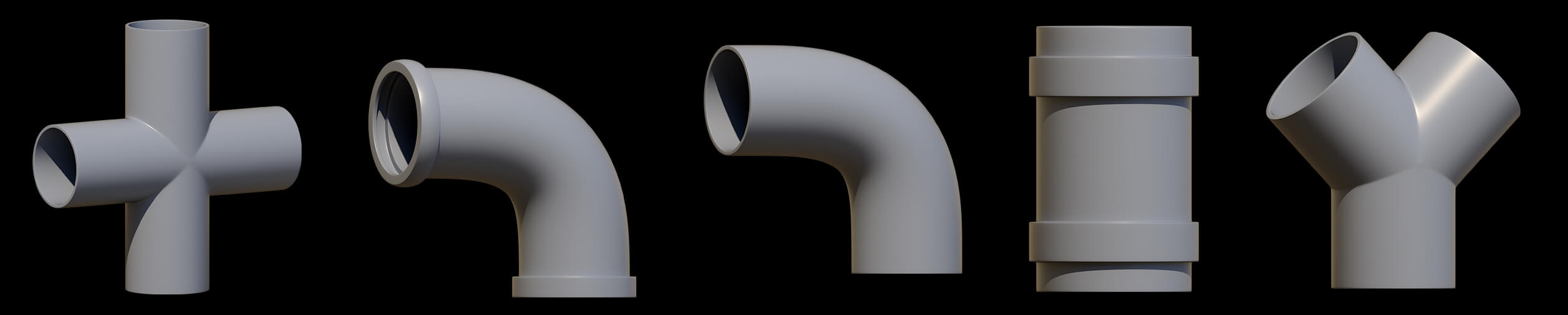 45 Pipe Joints 3D Models by netleon