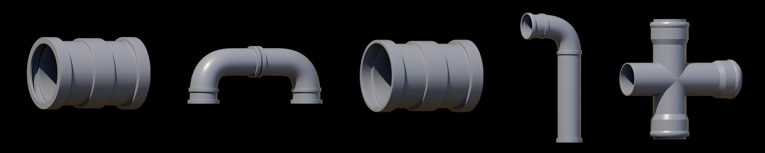 45 Pipe Joints 3D Models by netleon