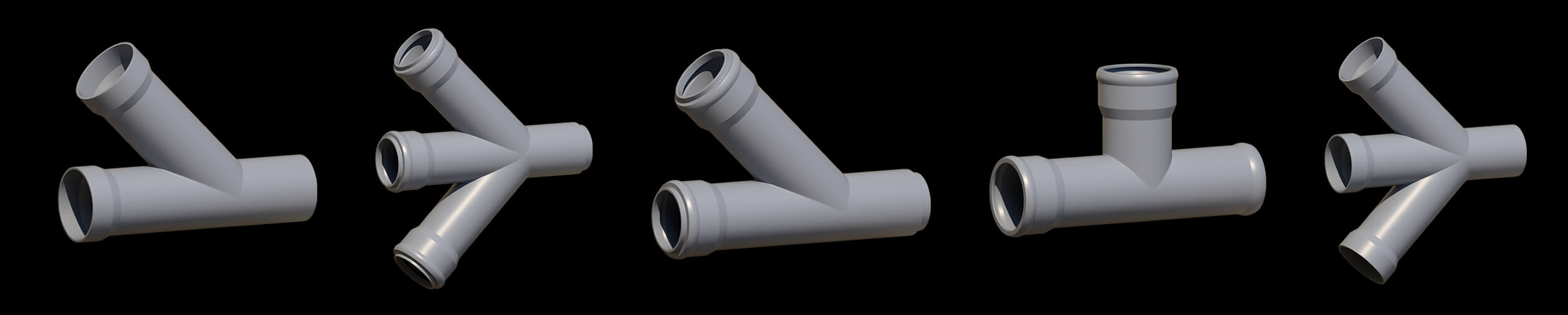 45 Pipe Joints 3D Models by netleon