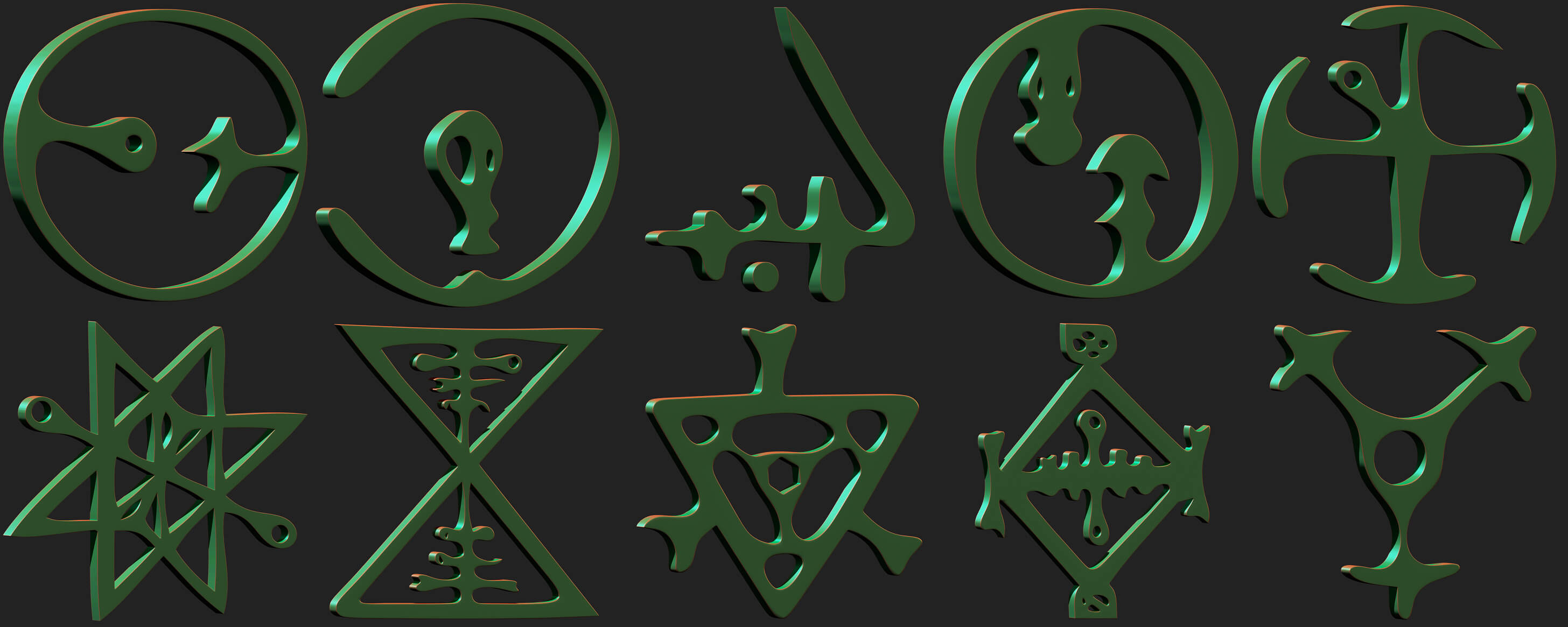 50 Runes Base Mesh Vol 3 - Free 3D Model by netleon