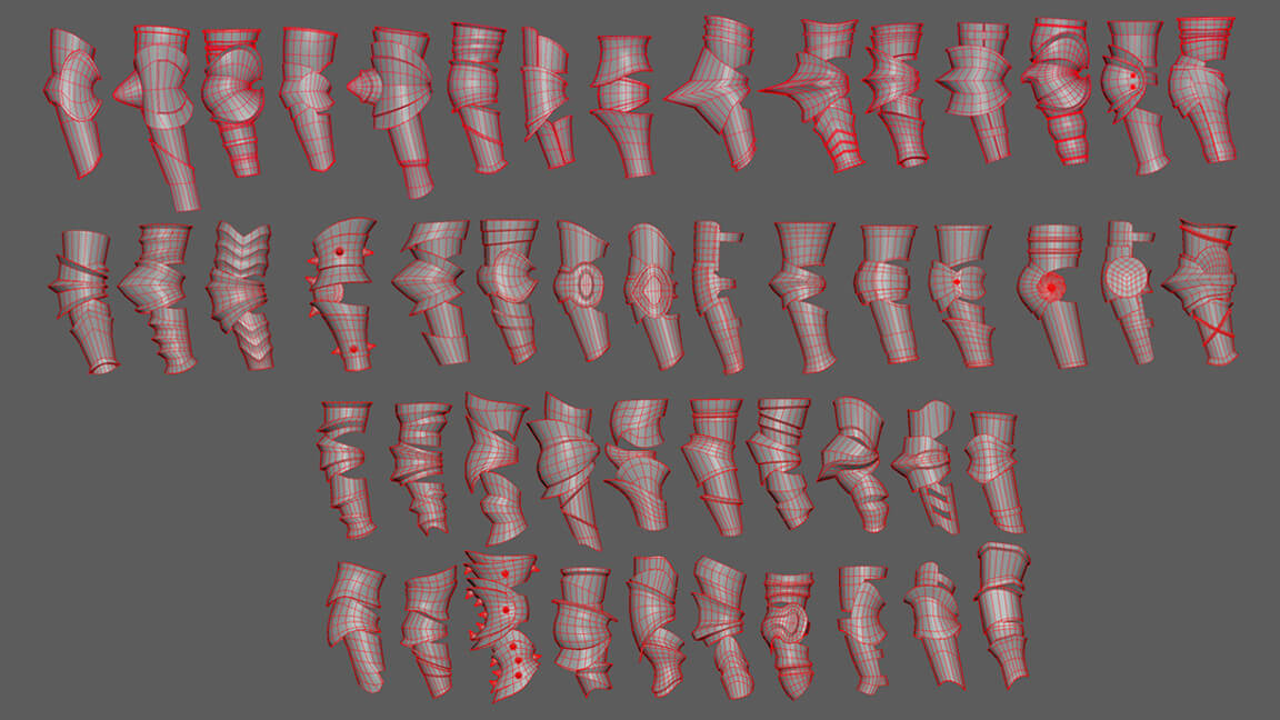 50 Vambrace Pack - 3D Model by netleon