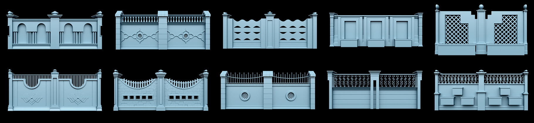 50 Wall Boundary 3D Model Vol 2 by netleon
