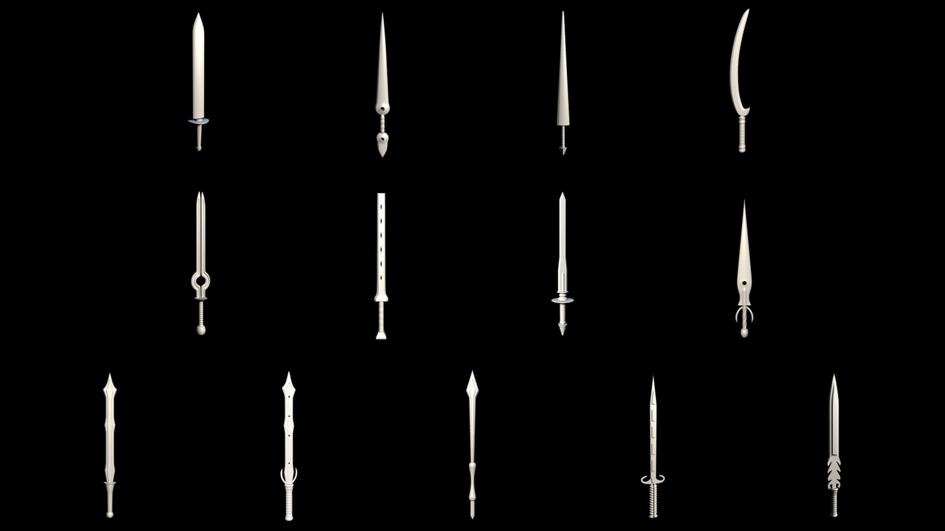 55+ Sword Base Mesh Pack - 3D Model by netleon