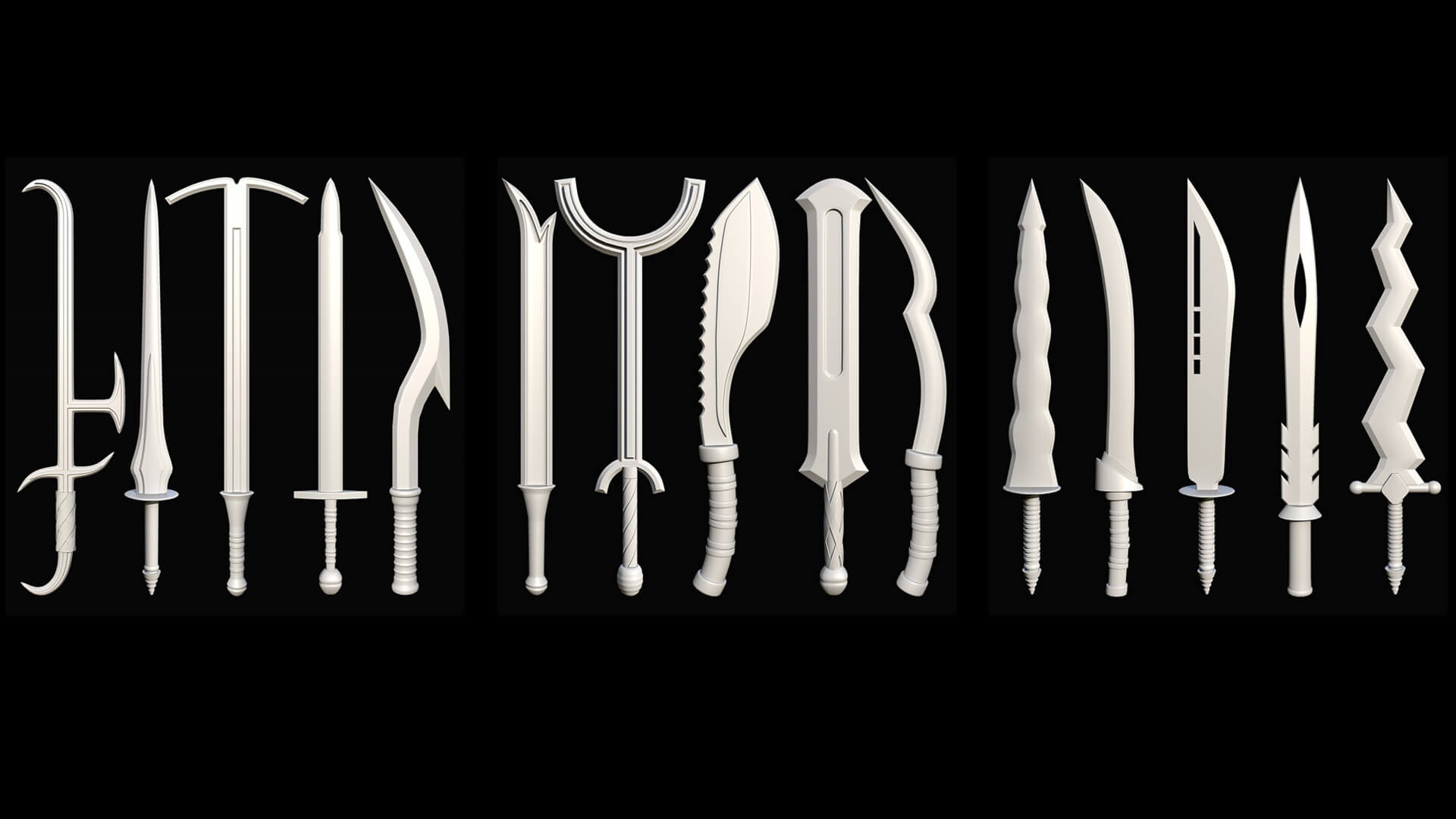 55+ Sword Base Mesh Pack - 3D Model by netleon