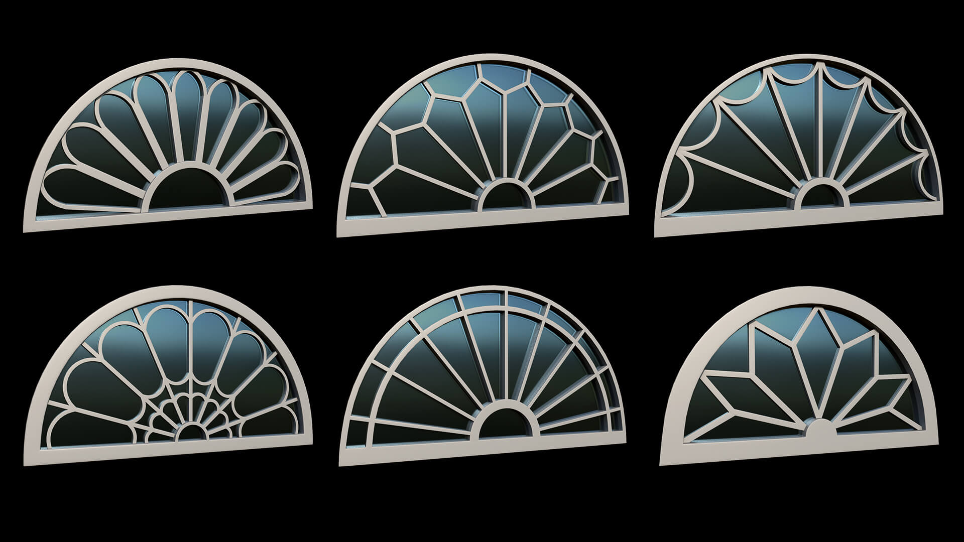 60 Door Arch Head Base Mesh Pack - 3D Model by netleon