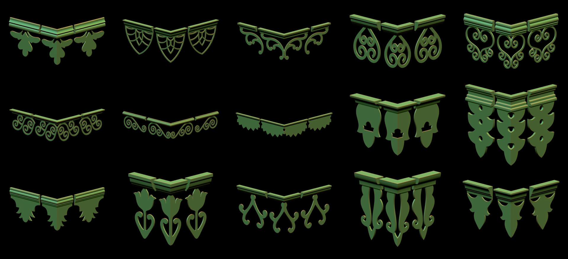 60 Fascia Wall Border 3D Model by netleon