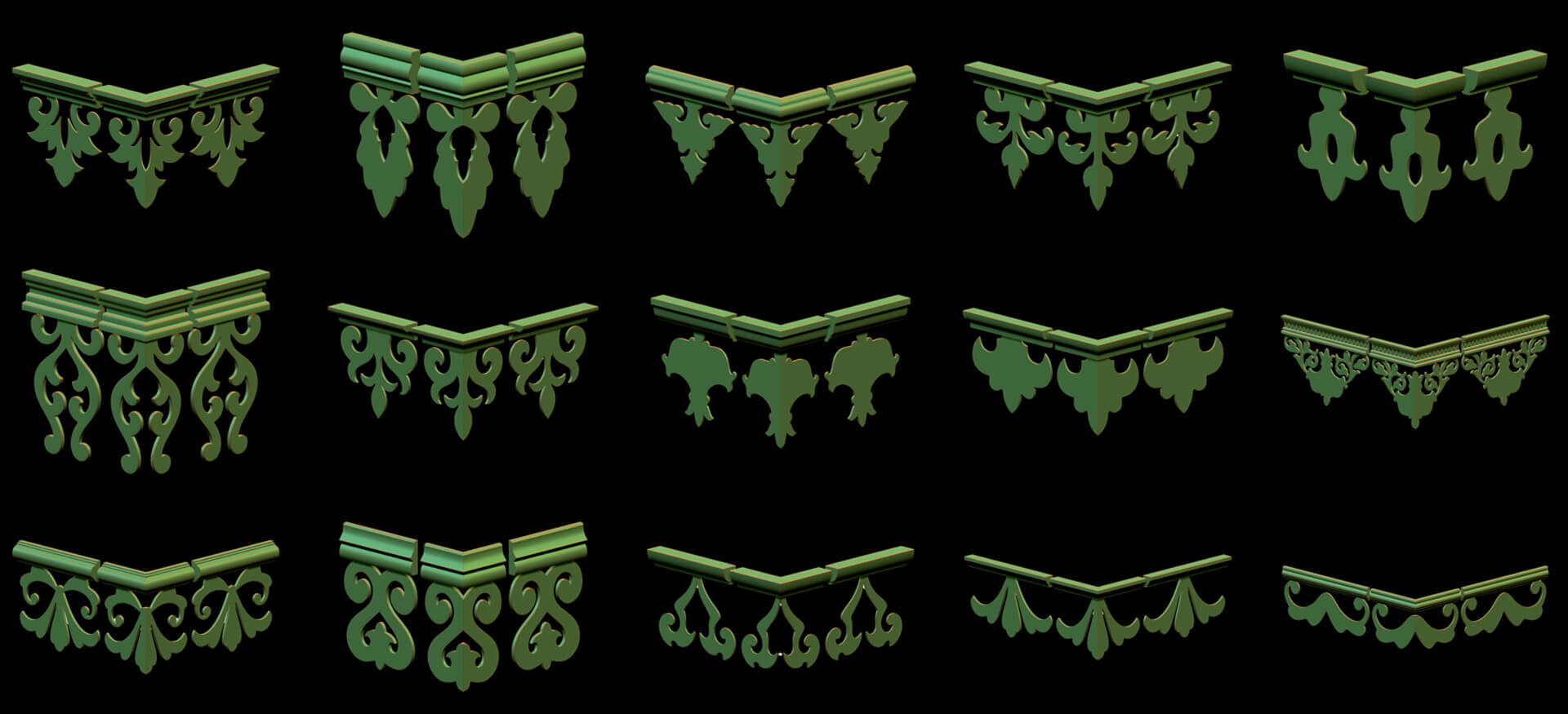 60 Fascia Wall Border 3D Model by netleon