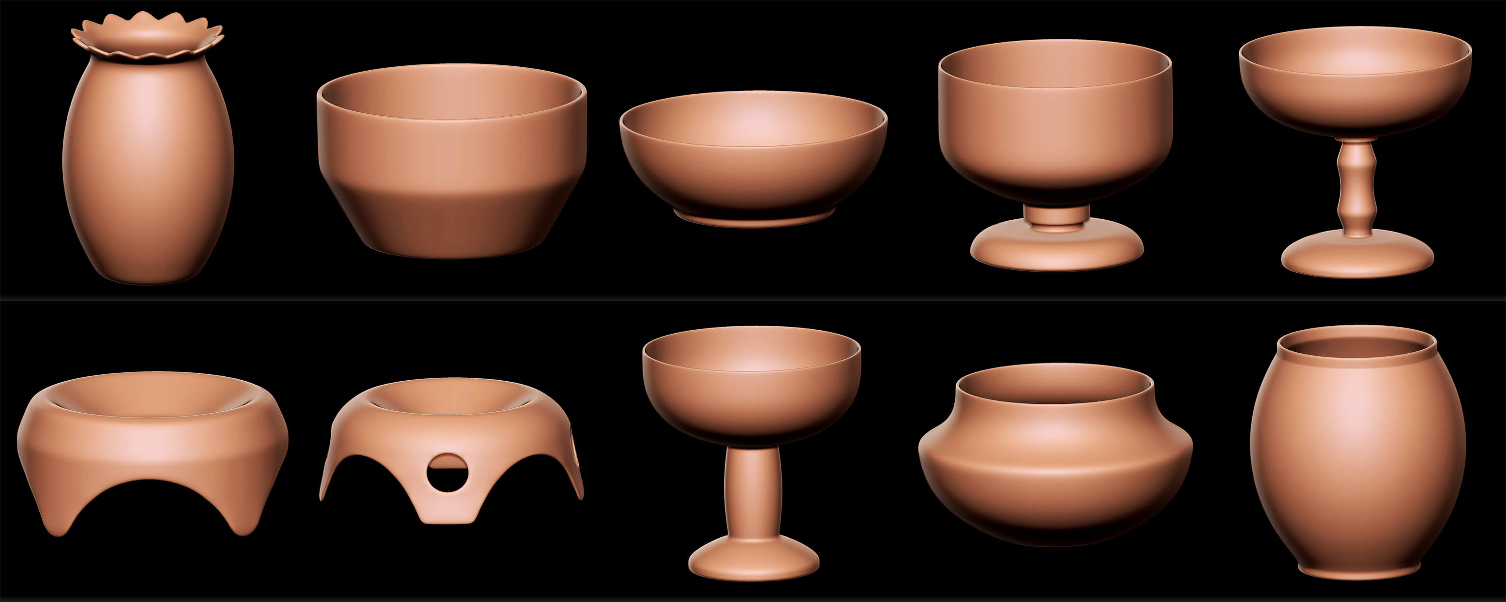 65 Clay Pot Base Mesh - 3D Model by netleon