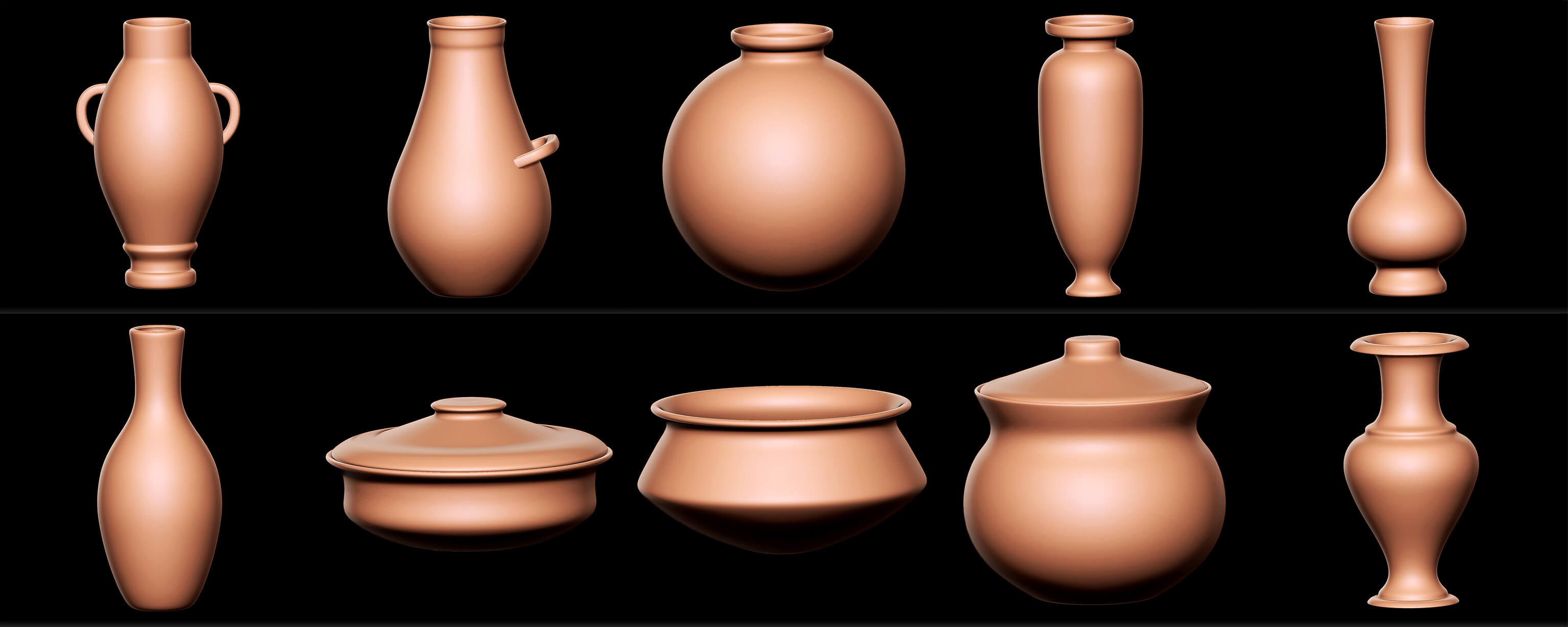 65 Clay Pot Base Mesh - 3D Model by netleon