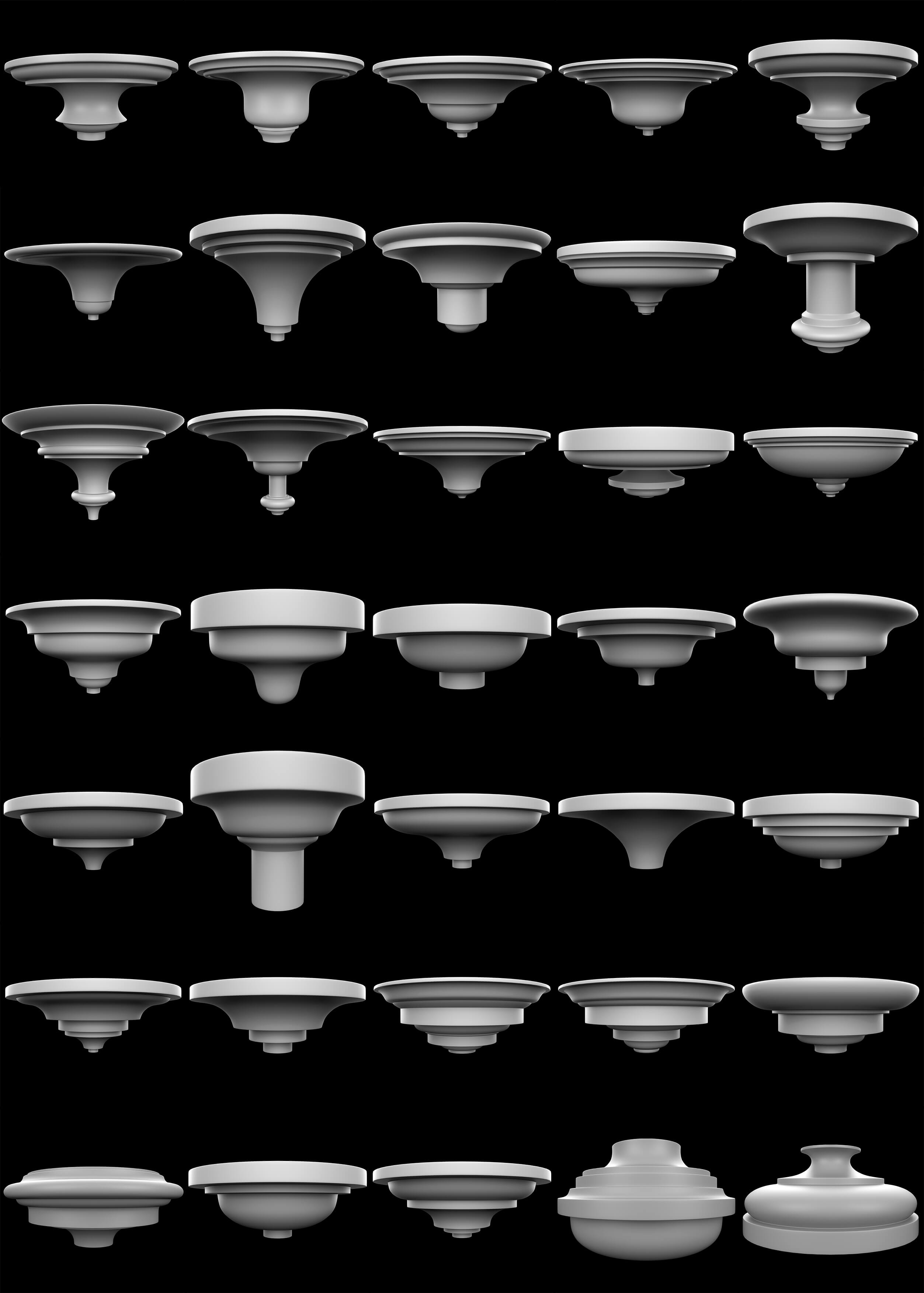70 Column Rings 3D Model Pack by netleon