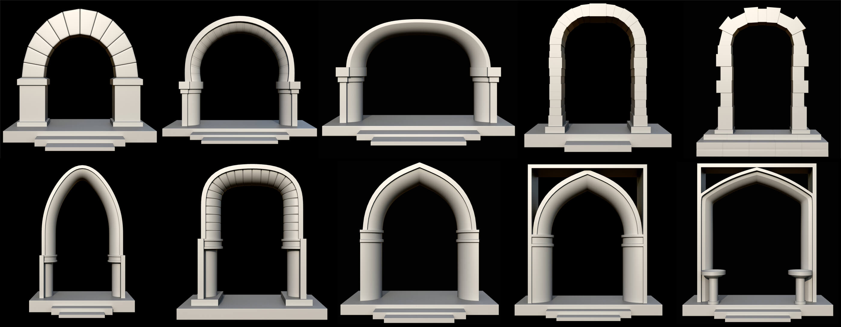 78 Gate Base Mesh Pack - 3D Model by netleon