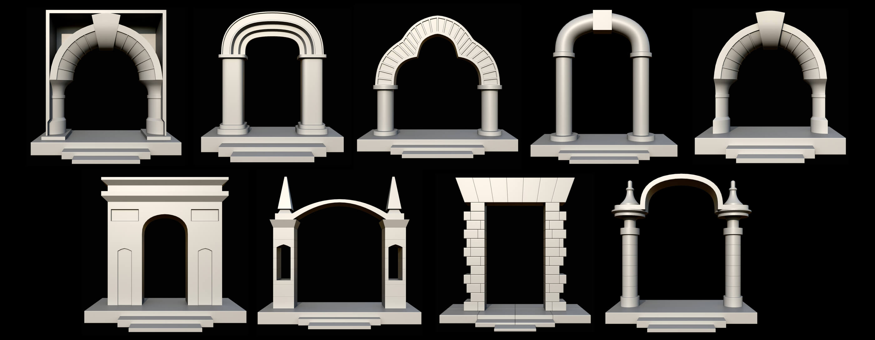 78 Gate Base Mesh Pack - 3D Model by netleon