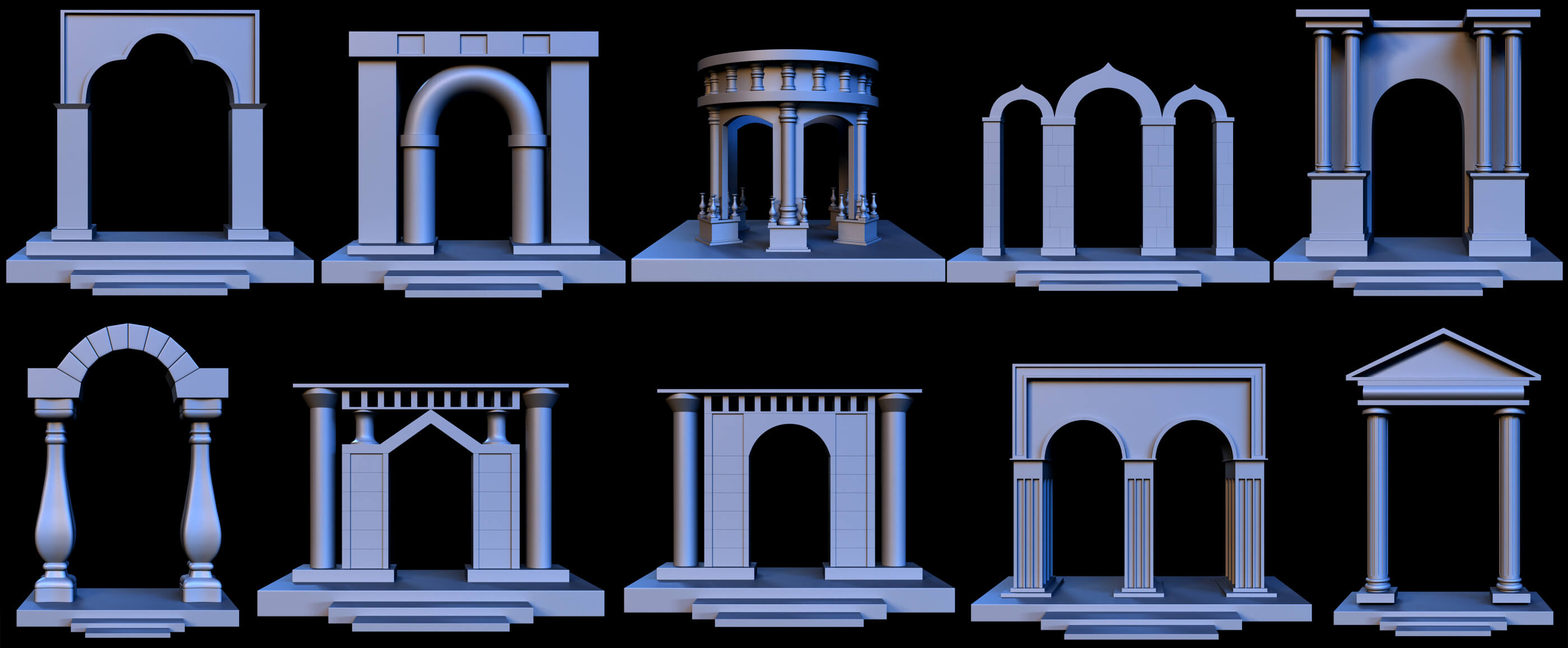 78 Gate Base Mesh Pack - 3D Model by netleon