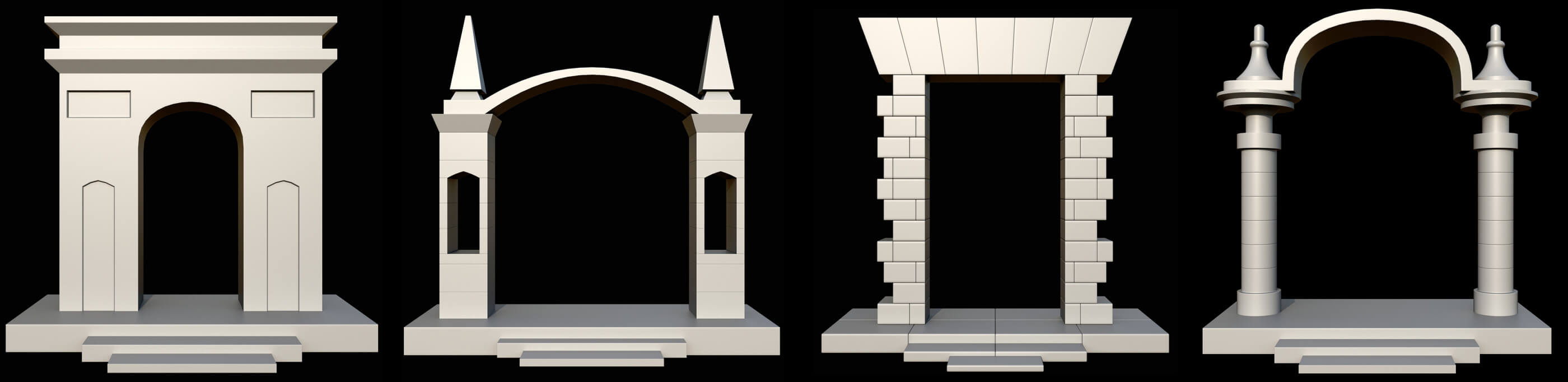 Arch Gate Base Mesh Vol 1 - 3D Model by netleon