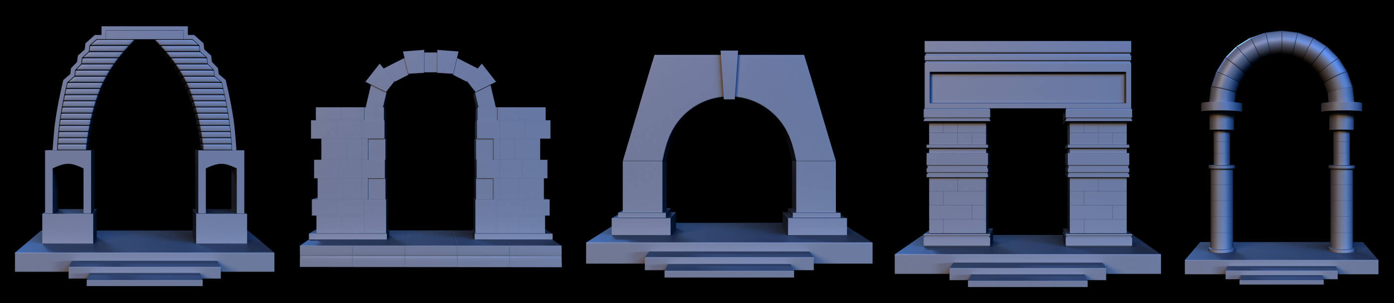 Arch Gate Base Mesh Vol 2 - 3D Model by netleon