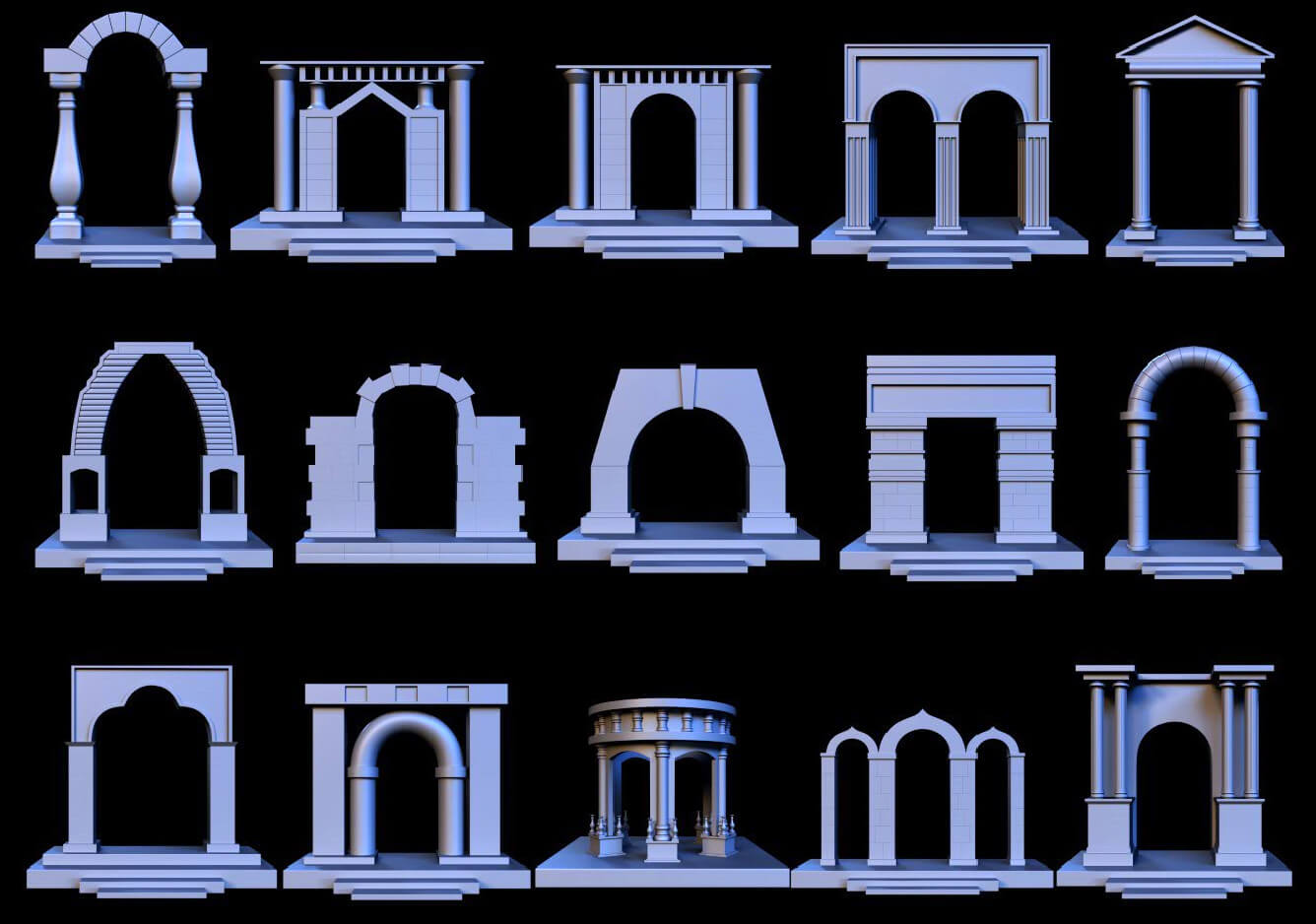 Arch Gate Base Mesh Vol 2 - 3D Model by netleon