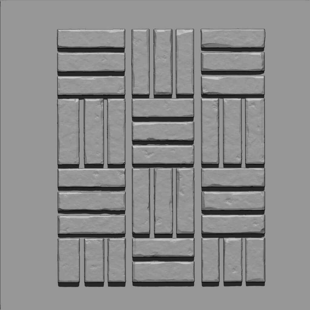 Bricks Pattern VDM Brushes + OBJ, FBX - 3D Material or Shader by netleon