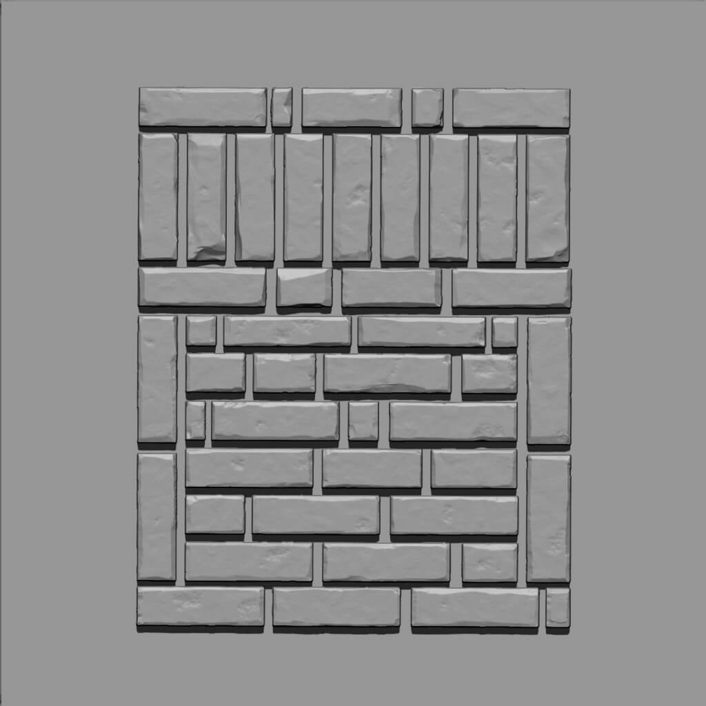 Bricks Pattern VDM Brushes + OBJ, FBX - Brush or Tool by netleon