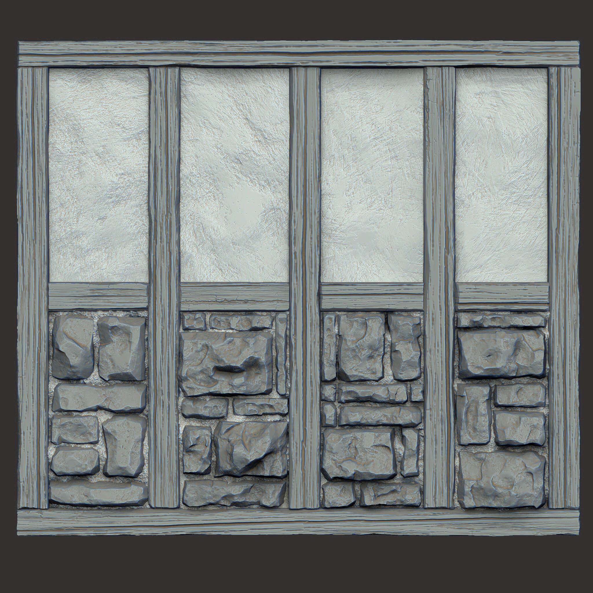 Medieval Wall 3D Render, Digital Art by netleon