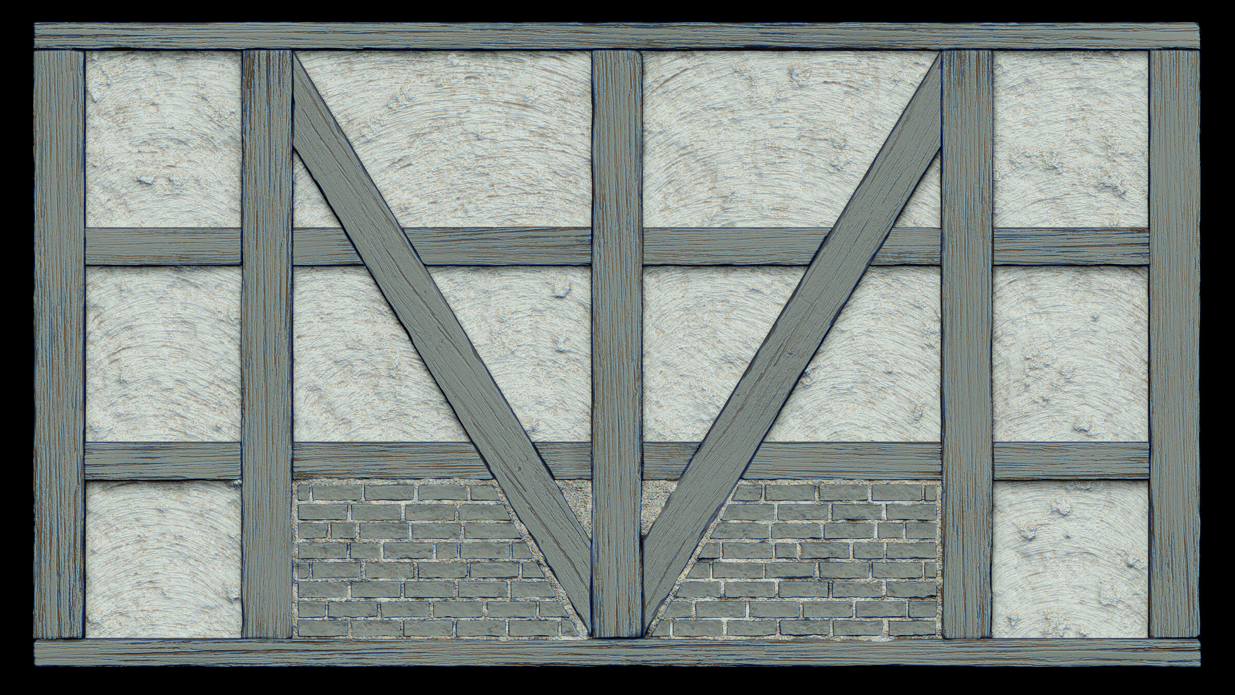 Medieval Wall 3D Render, Digital Art by netleon