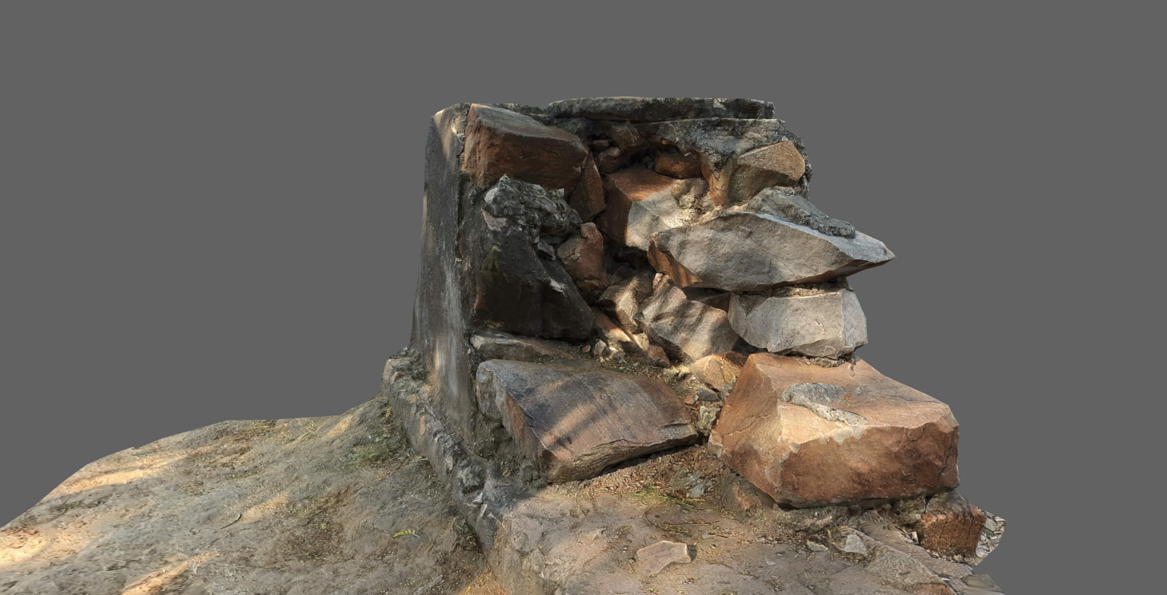 Stone Wall Low Poly 3D Render, Digital Art by netleon