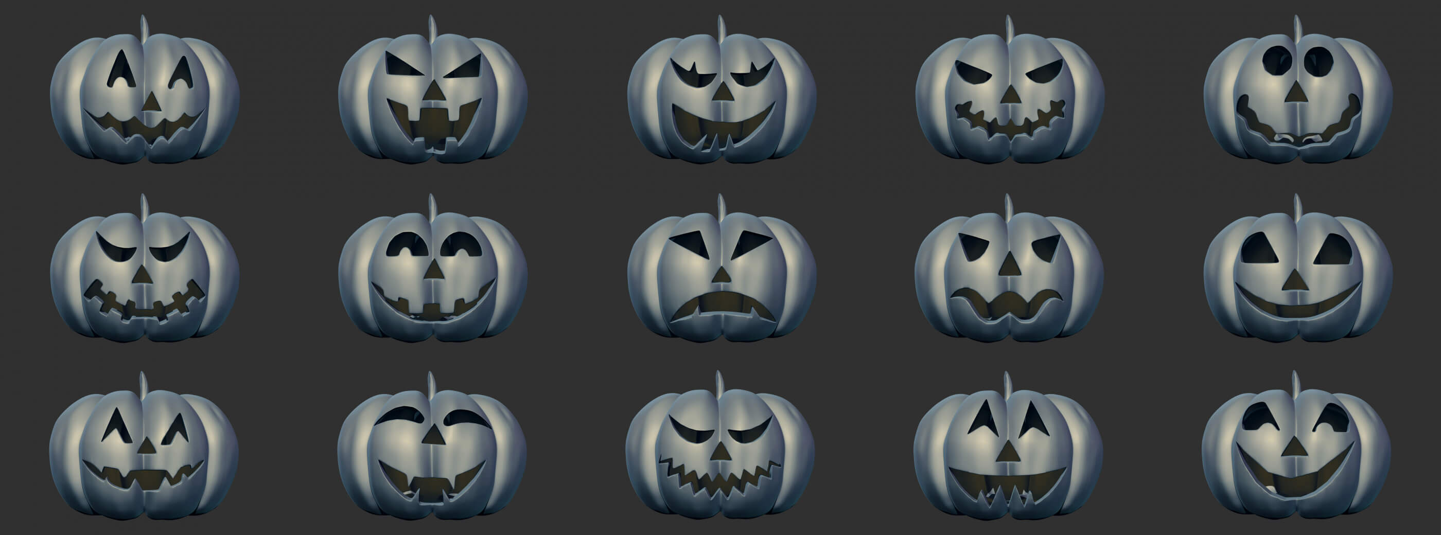 Halloween Pumpkin Pack - 3D Model by netleon