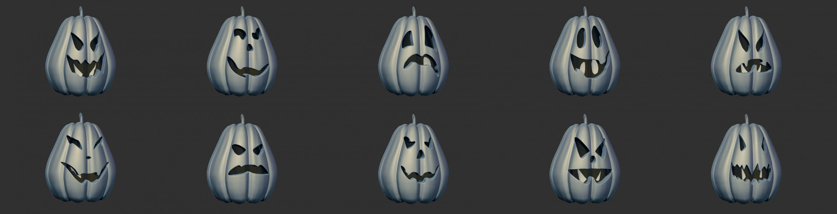 Halloween Pumpkin Pack - 3D Model by netleon